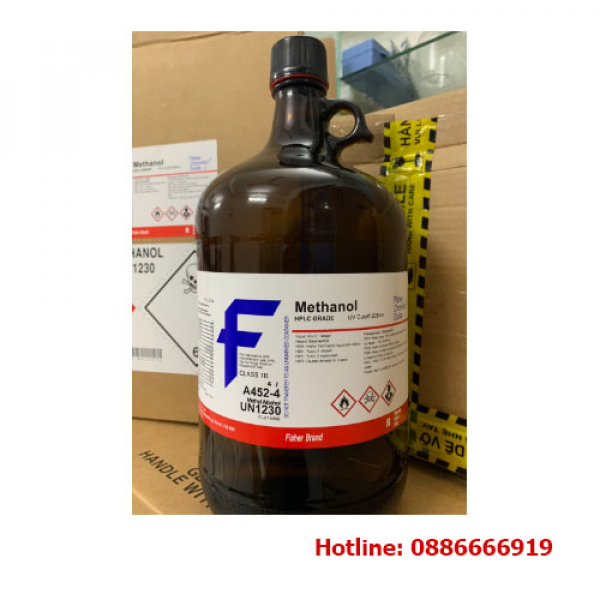 Dung môi METHANOL – HPLC GRADE, 4L, Fisher A452-4 HQ